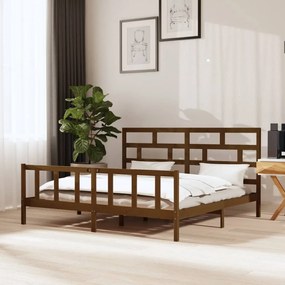 Rám postele medově hnědý masivní borovice 200 x 200 cm,  3101371