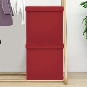 vidaXL Skládací úložné stoličky 2 ks umělá kůže [338790] Barva: vínová červená