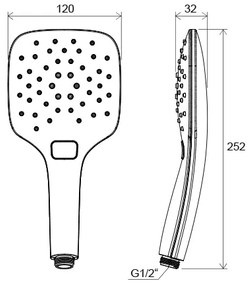 Ravak X07P348 - Ruční sprcha s tlačítkem lesklý chrom