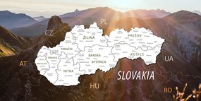 Obraz mapa Slovenska s malebnými horami
