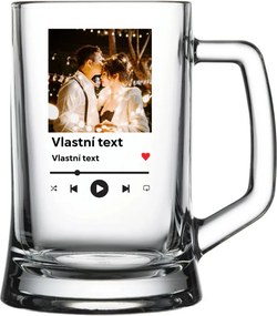 Personalizovaná pivní sklenice s motivem přehrávače