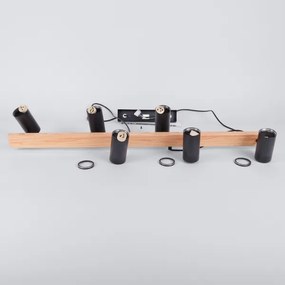 Brilagi - Lustr na lanku SELE 6xGU10/30W/230V černá/dekor dubu