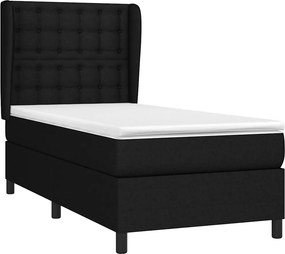 Box spring postel s matrací černá 80 x 200 cm textil 3128239