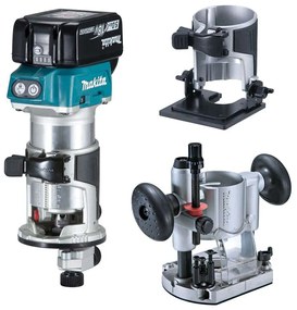 Makita - 18V AKU kombinovaná frézka 35 mm s příslušenstvím, 2x aku 5,0 Ah, nabíječka DRT50RTJX2
