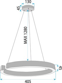 Toolight Toolight, LED stropní osvětlení, 60W, 3000K, LHJ052-CP1 C, zlatá matná, OSW-50026