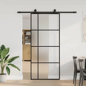 Posuvné dveře se sadou kování černé 90x205 cm ESG Glass 3375811