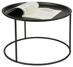 Černý Odkládací stolek Ivar – ∅ 56 cm ∅ 56 × 37,5 cm WOOOD