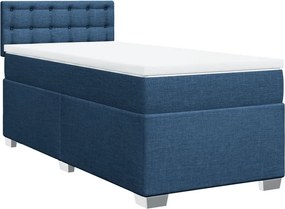 Box spring postel s matrací modrá 90x200 cm textil 3285791
