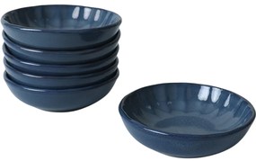 Sada 6 kameninových misek Laguna 12 cm, tmavě modrá
