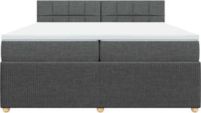 Box spring postel s matrací tmavě šedá 200x200 cm textil 3289864