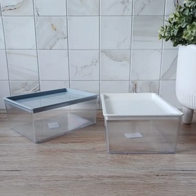 DÓZA NA SUCHÉ POTRAVINY 1 500 ml – vysoká, průhledná | DomaLEP varianta: ŠEDÁ