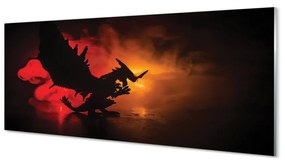 akrylový obraz Černý drak mraky 120x60 cm