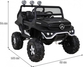 Ramiz Mercedes Benz Unimog elektrické autíčko pro děti černé + terénní pohon 4x4