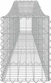 Klenutý gabionový koš 400 x 30 x 40/60 cm pozinkované železo 153402