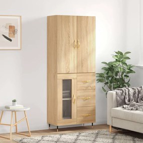 Skříň highboard dub sonoma 69,5 x 34 x 180 cm kompozitní dřevo - Default Title