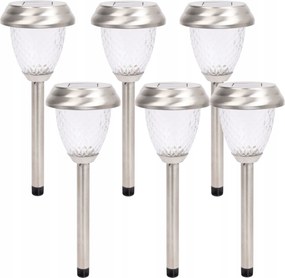 6X Solární Lampa Sloupek Do Zahrady Na Terasu Sada Lamp 2-BAREVNÉ Světlo
