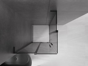Mexen Velar L Duo, sprchový kout s posuvnými dveřmi 100 x 100 cm, 8mm šedé sklo, černá matná, 871-100-100-02-43-70