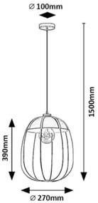 Rabalux 72024 - Lustr na lanku SVENS 1xE27/60W/230V černá/modrá