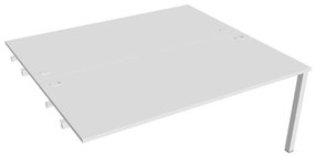 Dvojstůl pracovní řetězící rovný 180×160 cm - Hobis Uni USD 1800 R Dekor stolové desky: bílá, Barva nohou: bílá