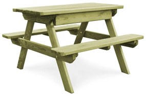 45148 vidaXL Dětský piknikový stůl a lavice 90x90x58cm impregnovaná borovice
