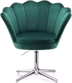 LuxuryForm DESIGN Otočné křeslo FREY VELUR na stříbrném kříži - zelené