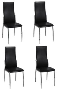 Jídelní židle 4 ks černé umělá kůže,  60570