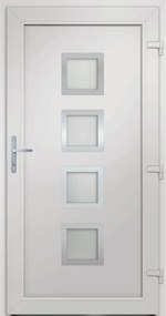 vidaXL Vchodové dveře bílé 98 x 208 cm PVC [3187858] Barva: bílá zvenku / bílá uvnitř