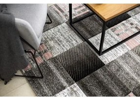 koberec ALTER Siena, Čtverce, Mříž, šedý velikost 140x190 cm | krásné koberce cz