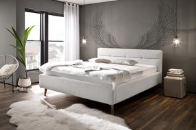 Šedá čalouněná postel Lotte 180x200 cm s úložným prostorem