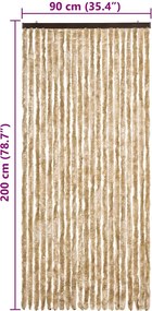 Závěs proti hmyzu béžový 90 x 200 cm Chenille 315136