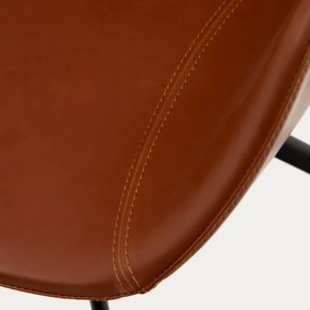 Hnědá koženková otočná konferenční židle Kave Home Tissiana II.