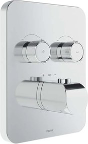Ravak Flat - Termostatická baterie pod omítku FL 063.00CR.O2.RB072, pro 2 spotřebiče, chrom X070747