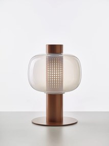 Venkovní designová lampa Brokis Bonbori Small PC1166 Povrch Montury: měděná metalická (CCS2748), Barva skla: šedá kouřová - transparentní sklo (CGC516), Stmívání: CASAMBI CBU-TED (CEDV2855)