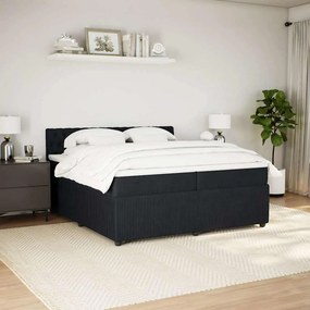 Box spring postel s matrací černá 200x200 cm samet 3290138