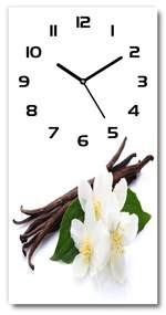 Wallmuralia Nástěnné hodiny tiché Jasmín a vanilka 30x60 cm