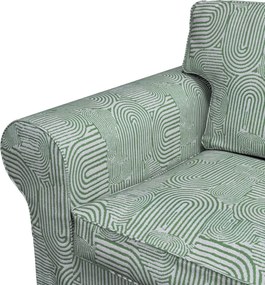 Potah na pohovku IKEA  Ektorp 3-místná, nerozkládací barva zelená látka pletený vzor, vzorované