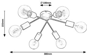 Rabalux 3990 - Přisazený lustr LAMAR 6xE27/40W/230V