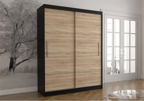 IDZ Šatní skříň Vista bez zrcadla (150 cm) Barva dřeva: Černá + Sonoma