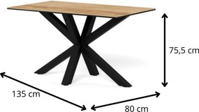Jídelní stůl Heaven 135 cm dub divoký/černý