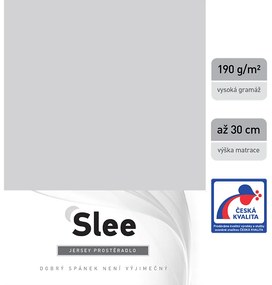 Slee jersey prostěradlo - šedá Rozměr: 180 x 200 cm