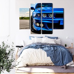 Vícedílný obraz Přední Část Modrého Sportovního Vozu Nedostatek Nedostatek Plátno Canvas 160x120