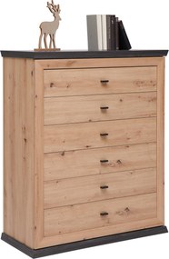 XXXLutz KOMODA, tmavě šedá, dub artisan, 95/115/43 cm Hom`in - Široké komody - 000003002935