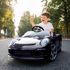 AIYAPLAY Elektrické sedátkové auto pro děti, ovladatelné na dálku, hudba, klakson, USB, bezpečnostní pás, pro 3-5 let, černé