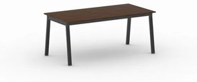 Kancelářský pracovní stůl PRIMO BASIC, černá podnož, 1800 x 900 mm, ořech