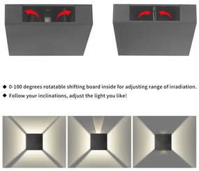 Brilagi - LED Venkovní nástěnné svítidlo QUADRAY LED/4W/230V antracit IP65