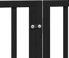 Zábrana pro psy s dvířky skládací 9 panelů černá 450 cm topol 3155544