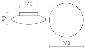 Rendl R13687 stropní LED svítidlo SARA 26, opálové sklo/chrom, 12W, 3000K, IP44, ø26cm