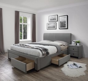 Čalouněná postel Modena 160x200 dvoulůžko - šedé