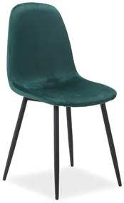 Jídelní čalouněná židle FOKS VELVET zelená/černá