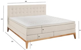 Sun garden Kontinentální postel BOXSPRING WESTWOOD BX2290 180x200 cm - béžová